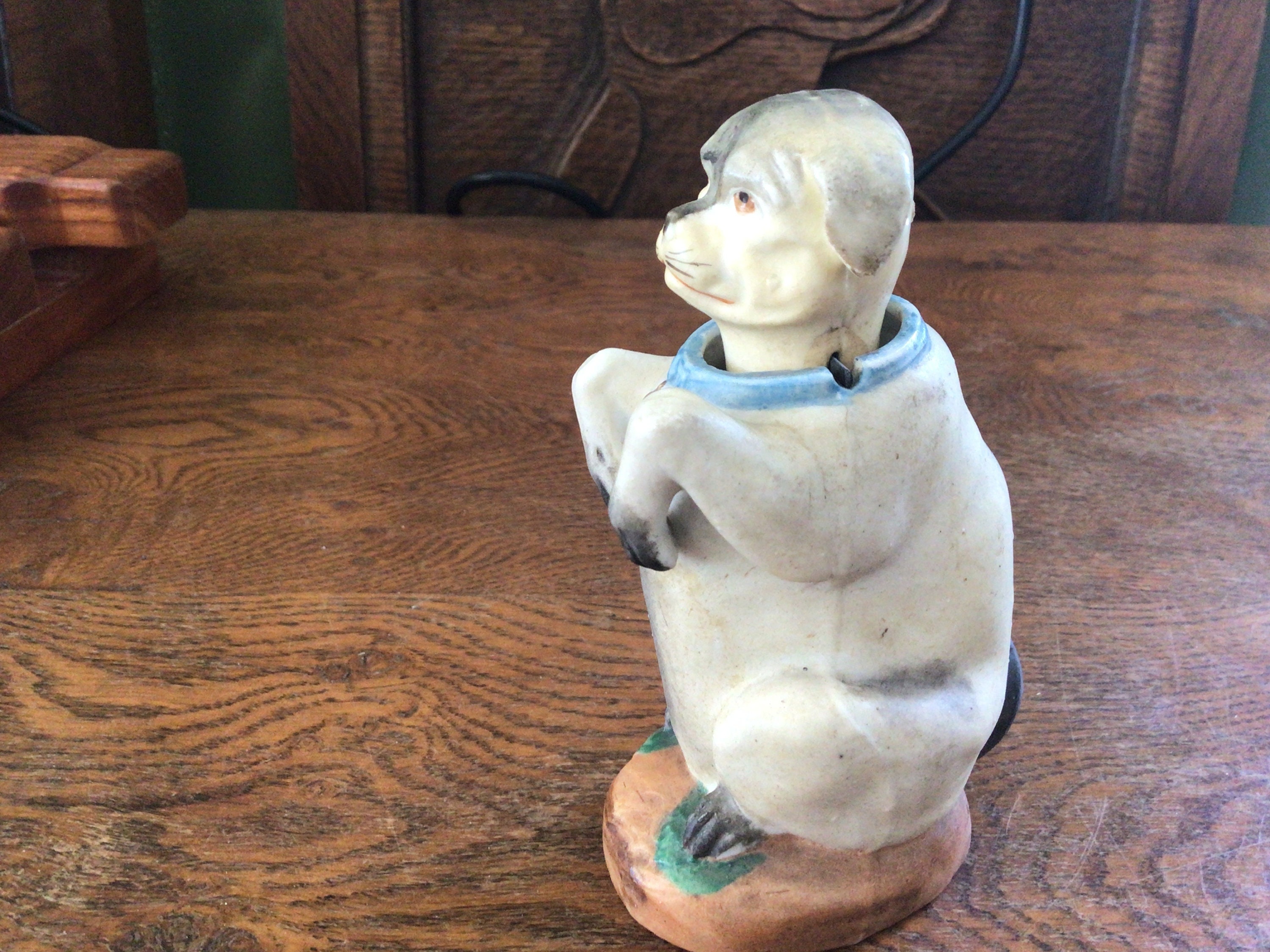 Fabulous 19th Century German Bisque With Porcelain Head Nodder Pug Dog ...