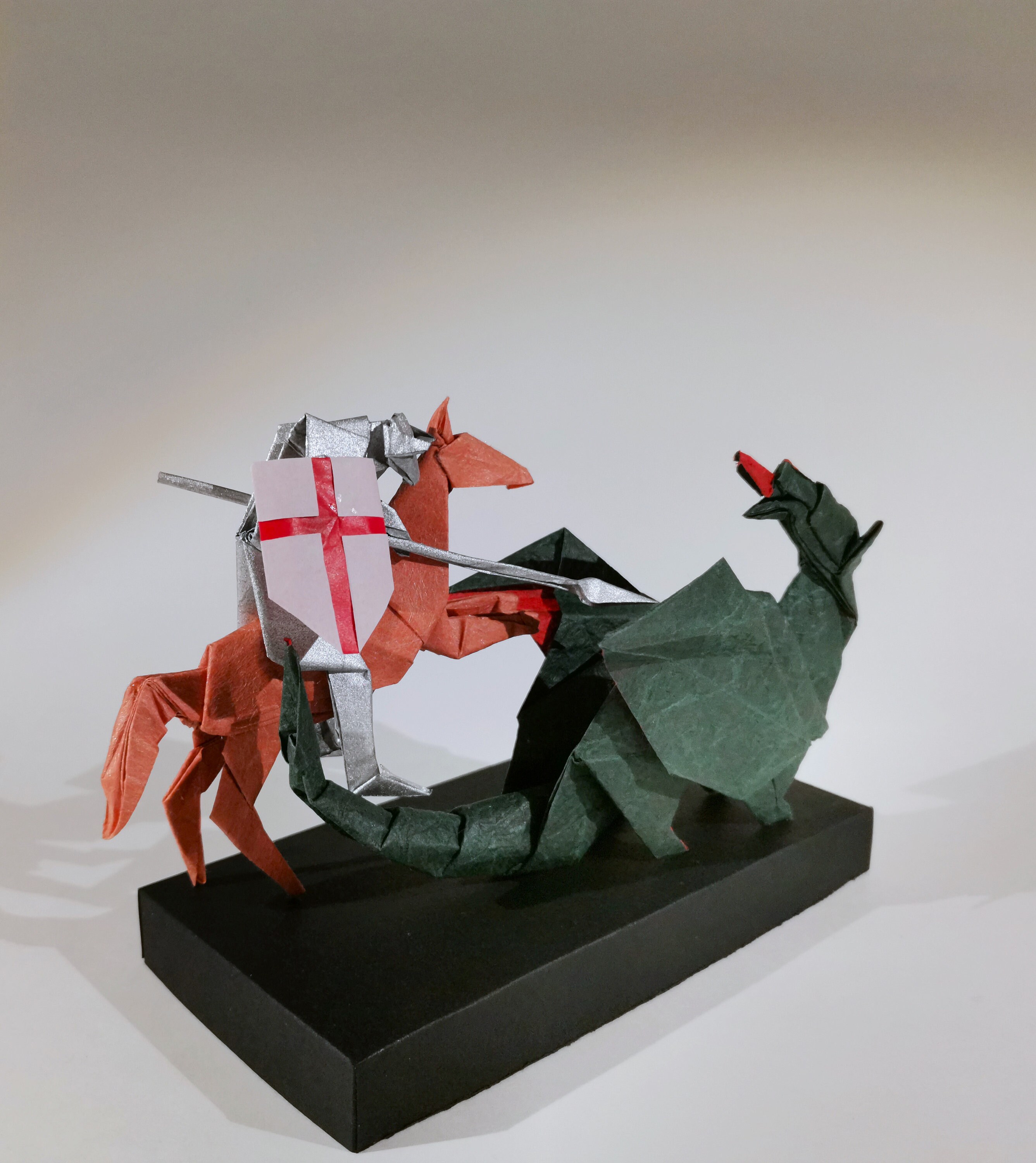 Sant Jordi and Origami Dragon Figure Saint George With Origami Dragon ...
