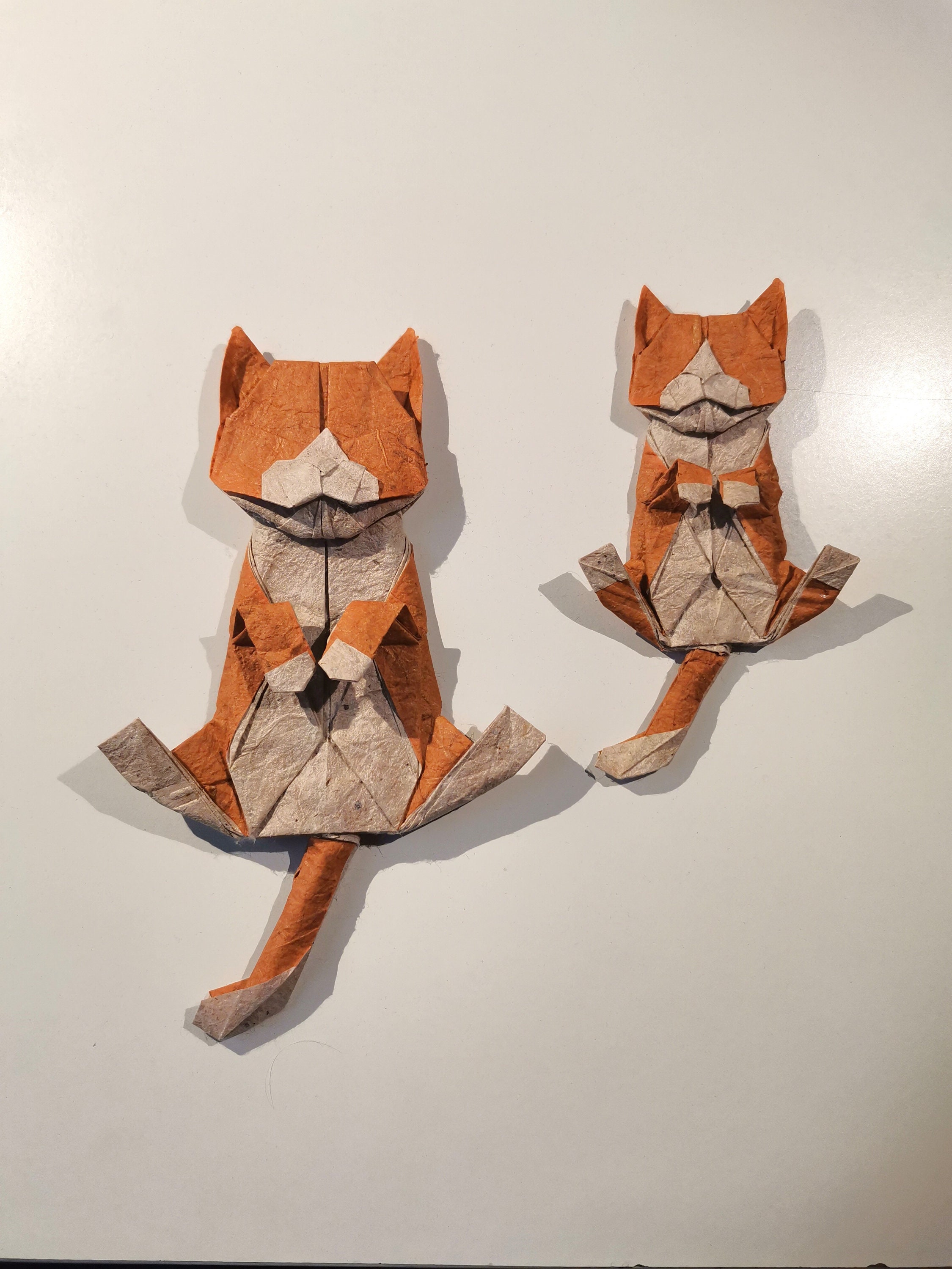 Origami Cat Origami Mascot in Craft Paper Bicolor Breed - Etsy