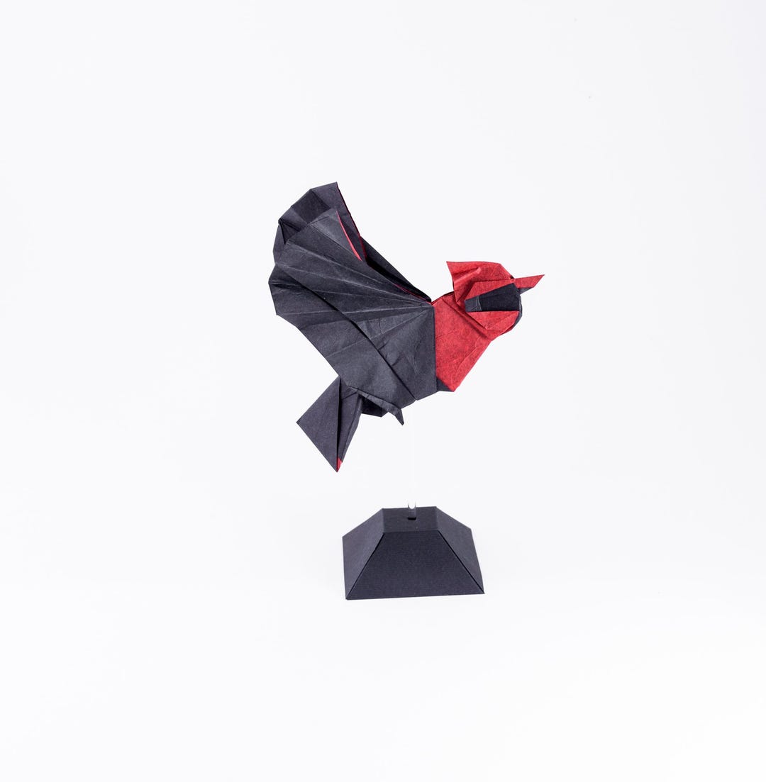 Origami Red-breasted Cardinal, Paper Folding Bird - Etsy