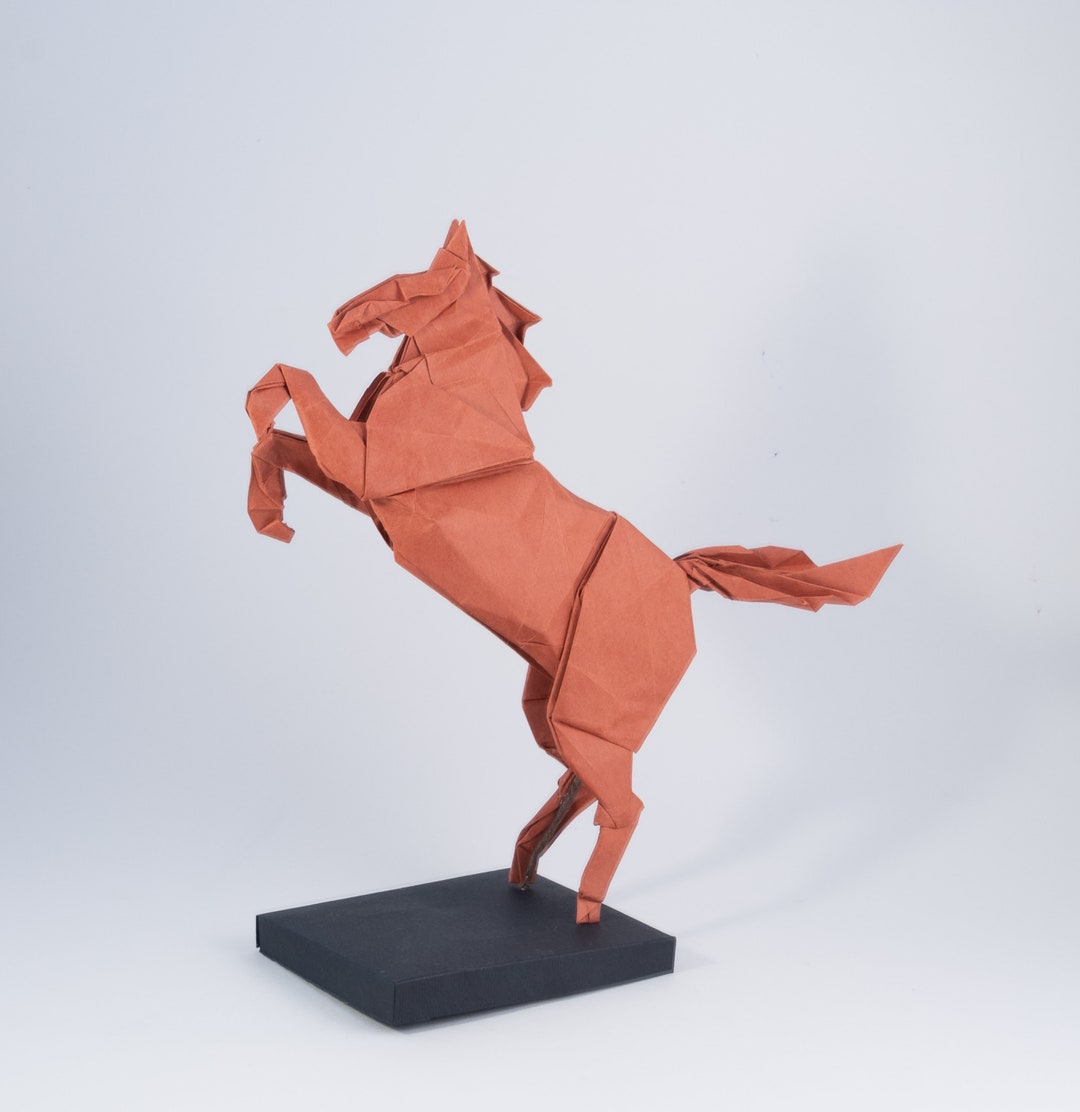 Complex Origami Horse. Handmade Origami Rearing Horse Made From Quality ...