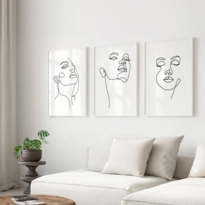 Female Line Art Print Set: Minimalist Woman Drawing (digital Download ...