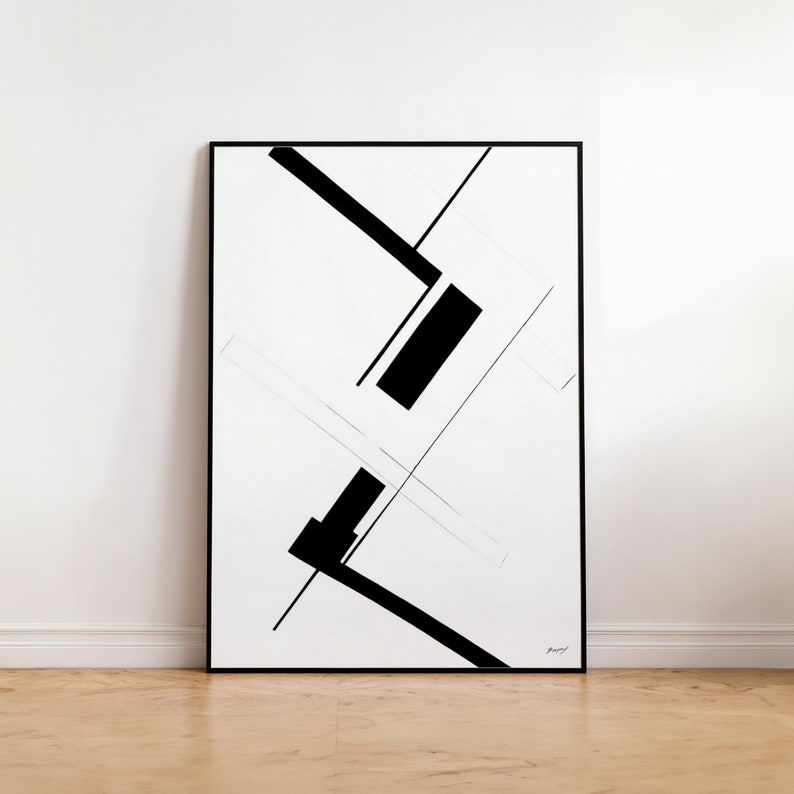 Schwarz weiße abstrakte Linien Wand Kunst zum ausdrucken ...