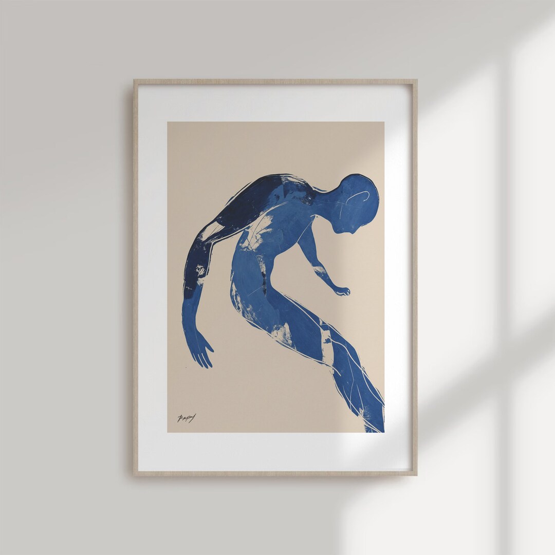 Abstract Figure Art Line Drawing Print Minimalist Illustration ...
