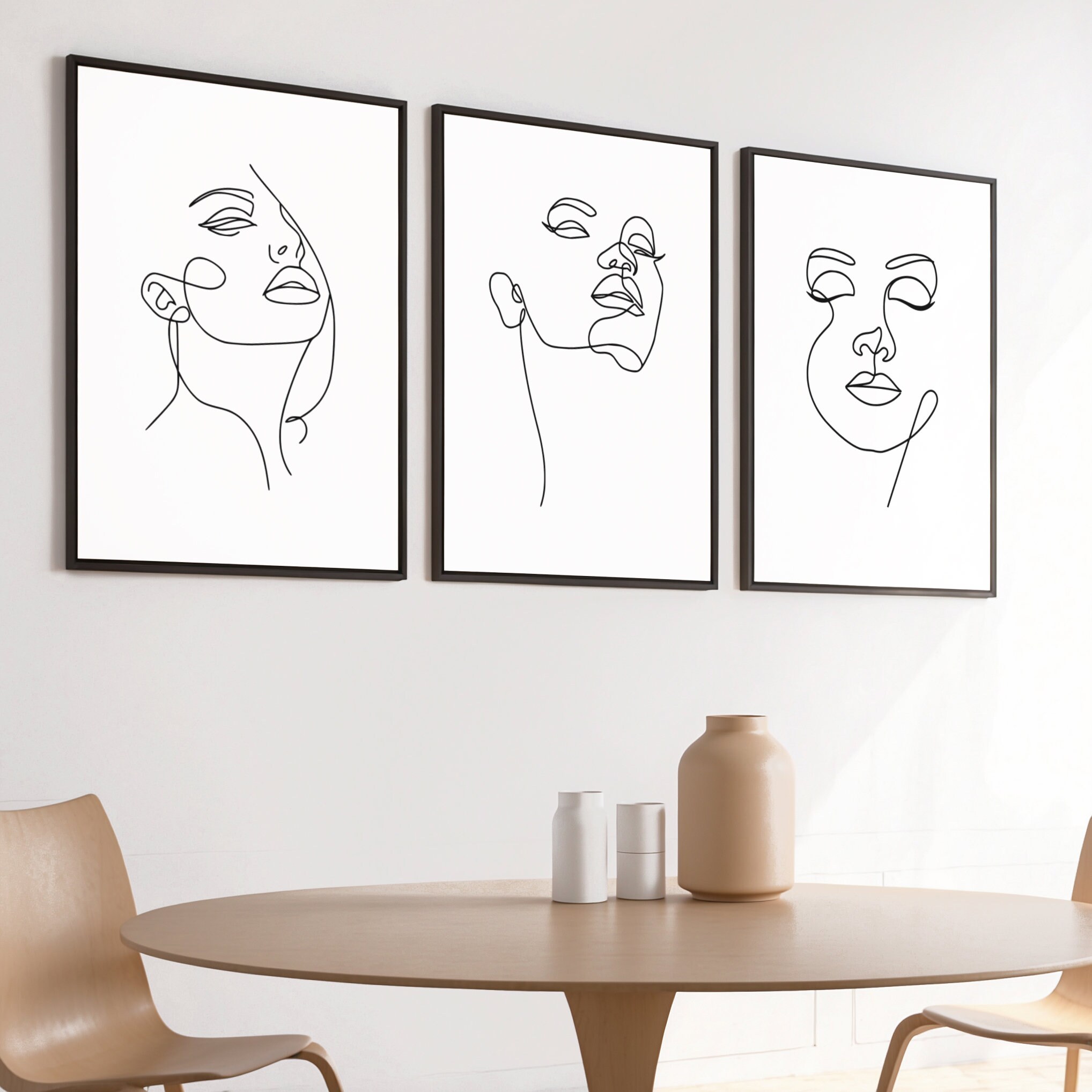 Female Line Art Print Set: Minimalist Woman Drawing (digital Download ...