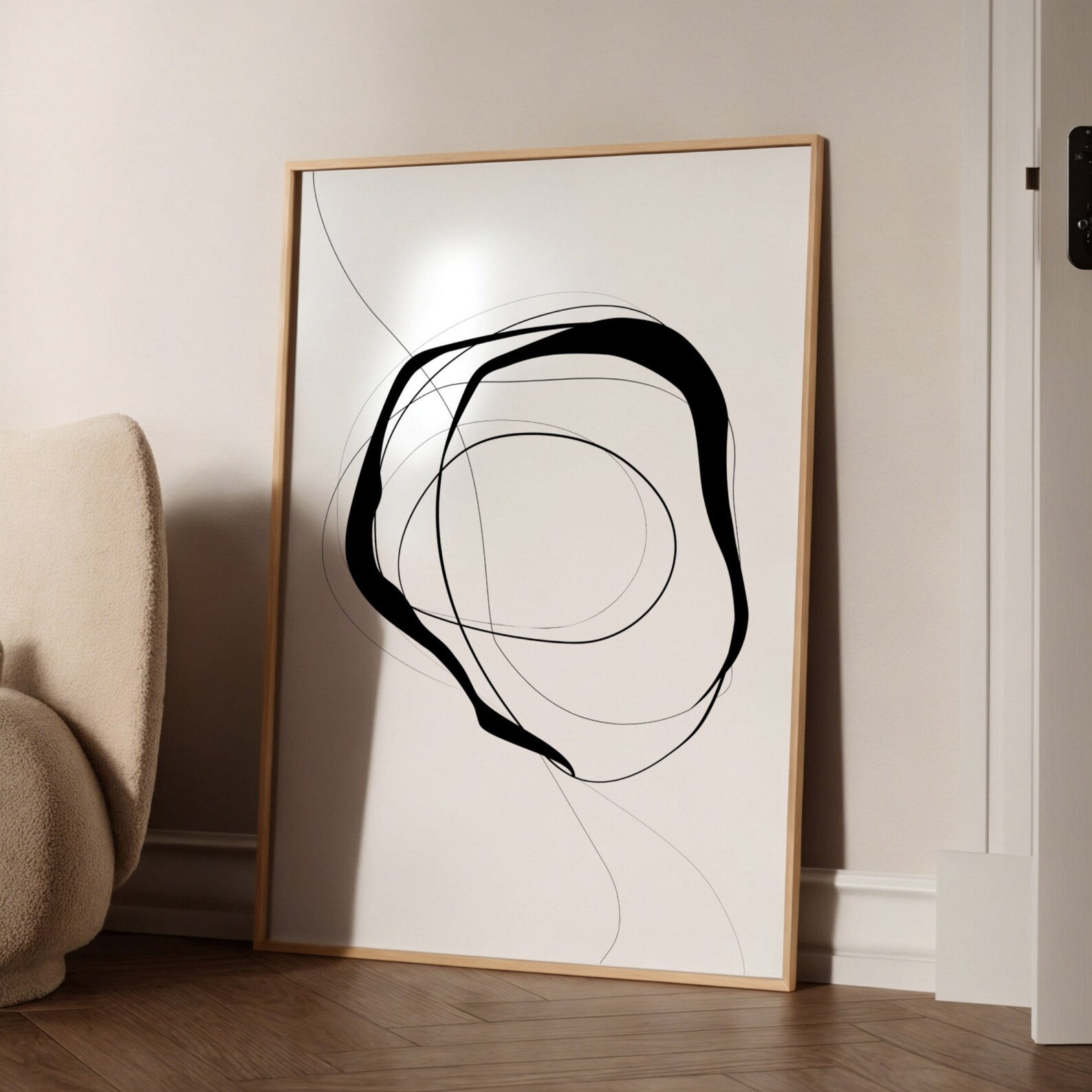 Black White Abstract Lines Print, Minimalist Modern Wall Art ...