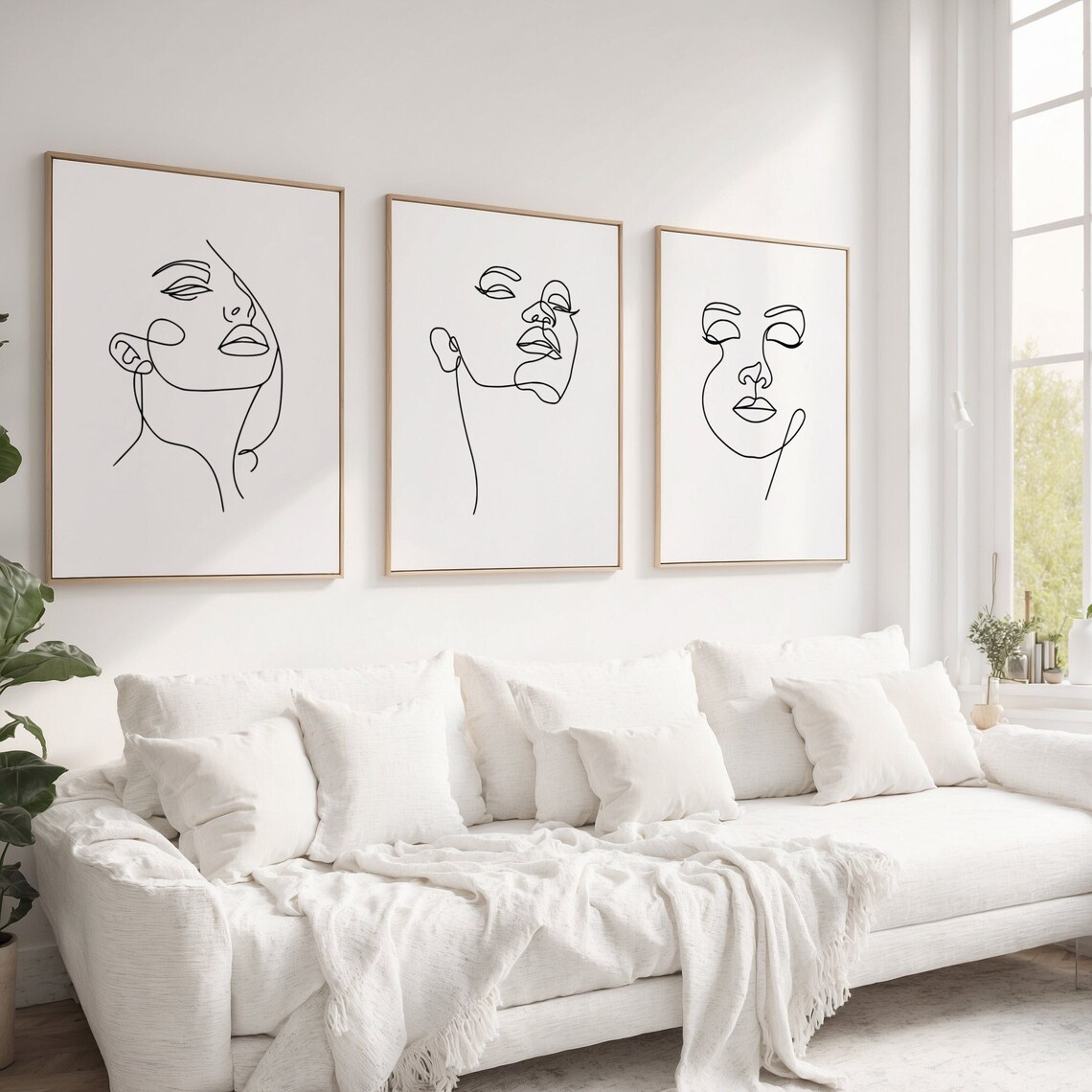 Female Line Art Print Set: Minimalist Woman Drawing (digital Download ...