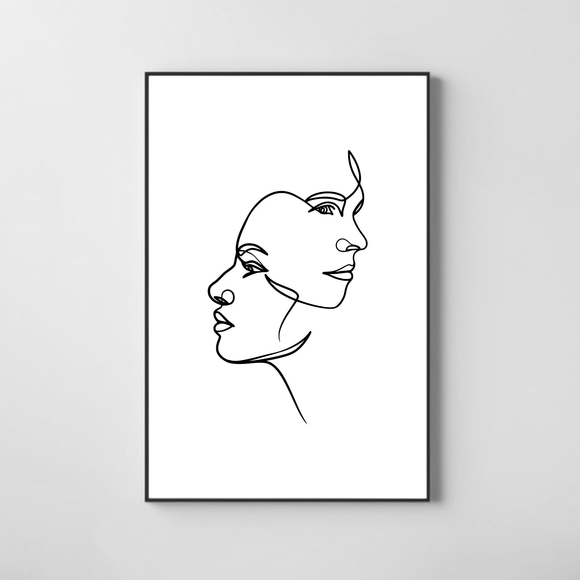 Continuous Line Art Feminine Print Modern Line Drawing - Etsy