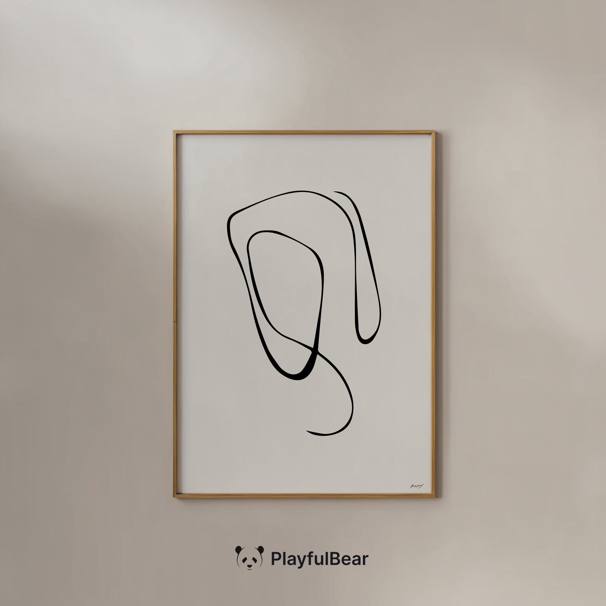 Minimalist Line Drawing Art Abstract Scandinavian Print Black and White ...