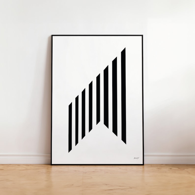 Herunterladbare Kunst schwarz und weiß, abstrakte Linie Kunst, geometrische Kunstdruck ...