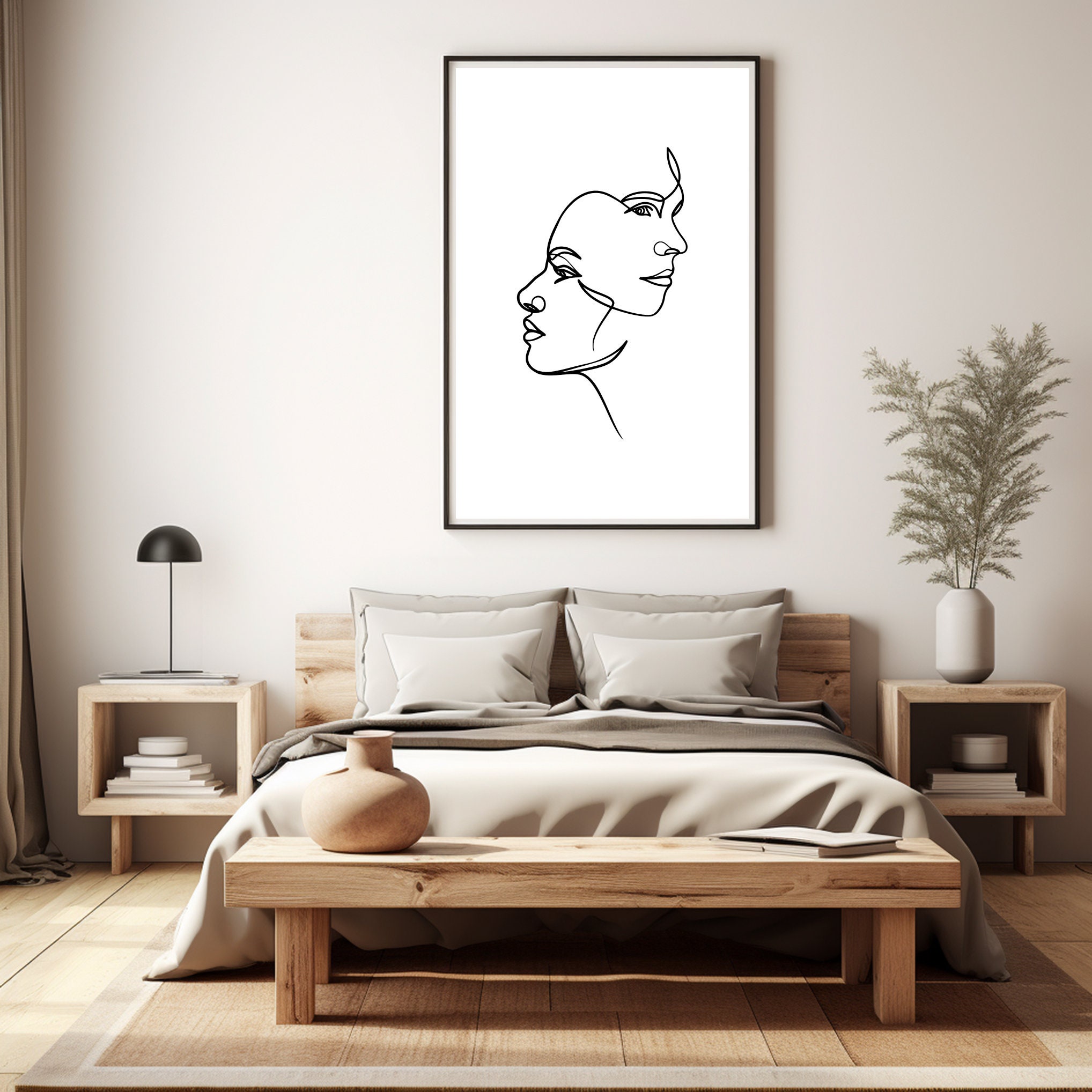 Continuous Line Art Feminine Print Modern Line Drawing - Etsy