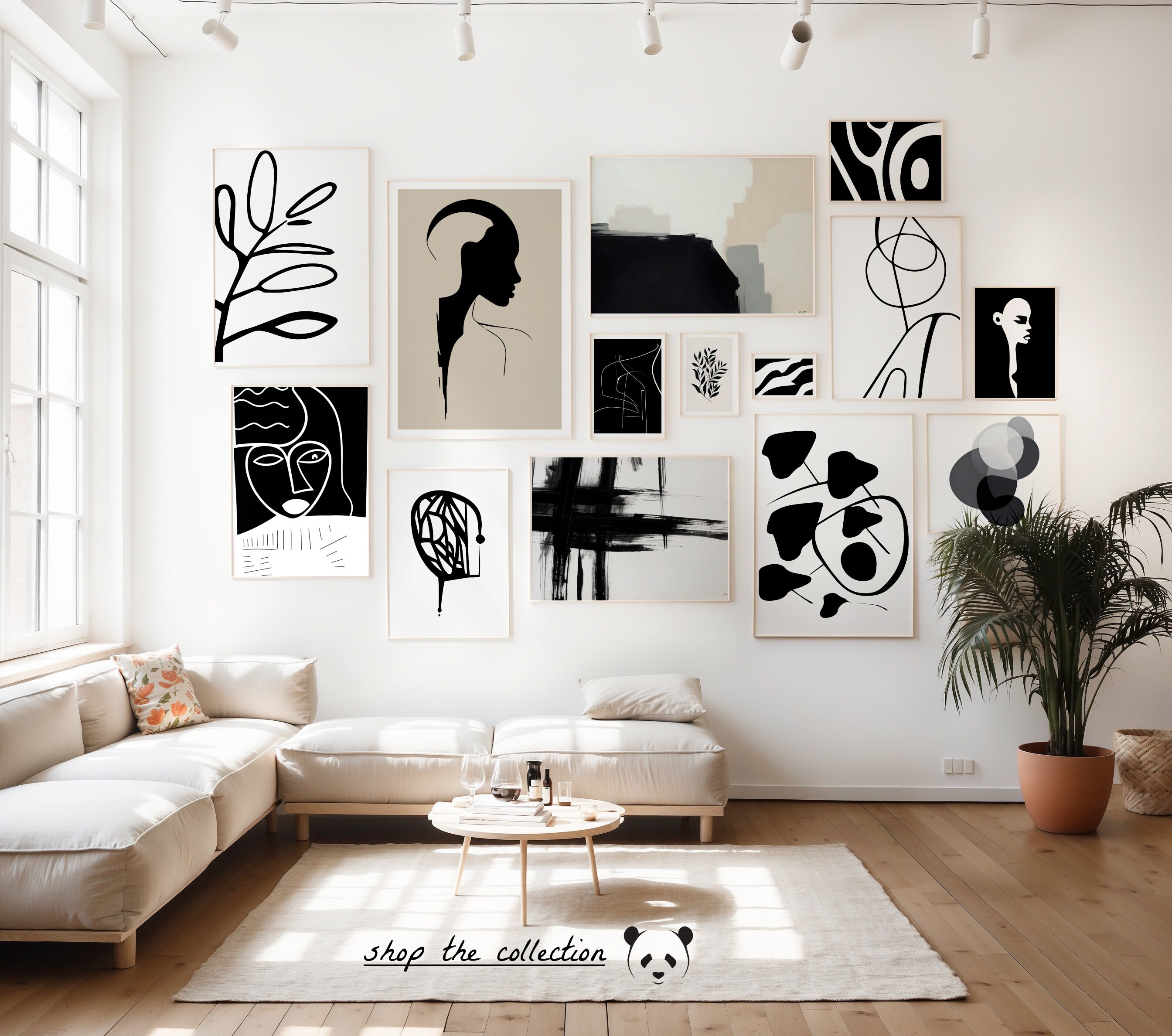 Mega Bundle Wall Art Neutral Gallery Wall Set Printable Art, Black ...