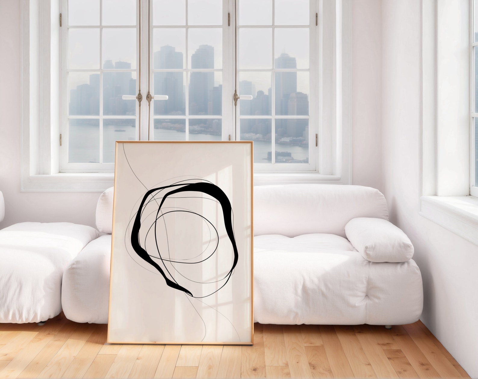 Black White Abstract Lines Print, Minimalist Modern Wall Art ...