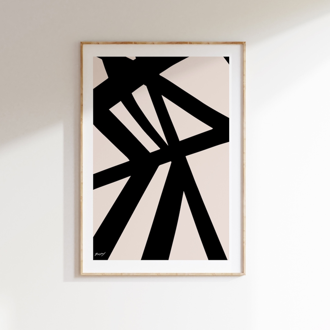 Abstract Black Lines Wall Art, Minimalist Geometric Printable Poster ...