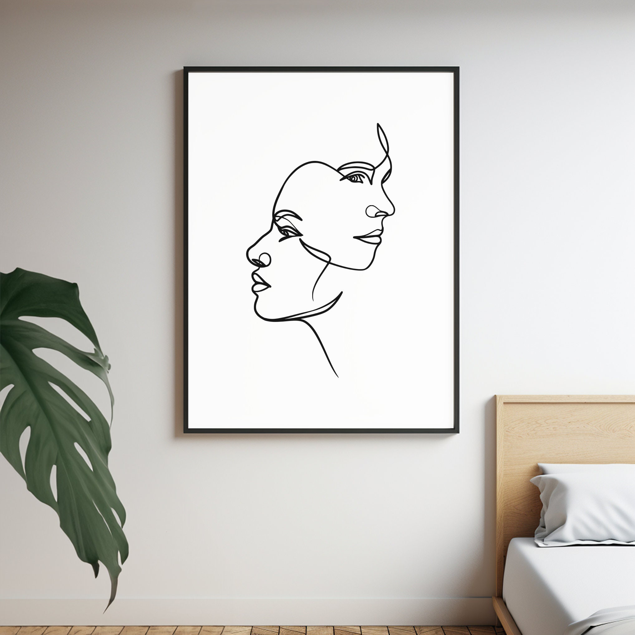 Continuous Line Art Feminine Print Modern Line Drawing - Etsy