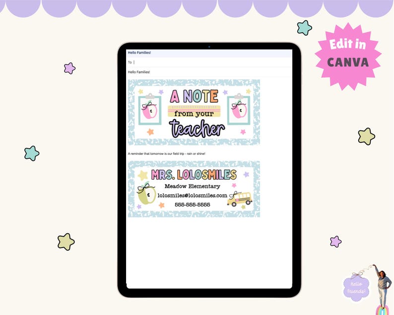 Teacher Email Signature, Composition Notebook, Email Headers, Email ...