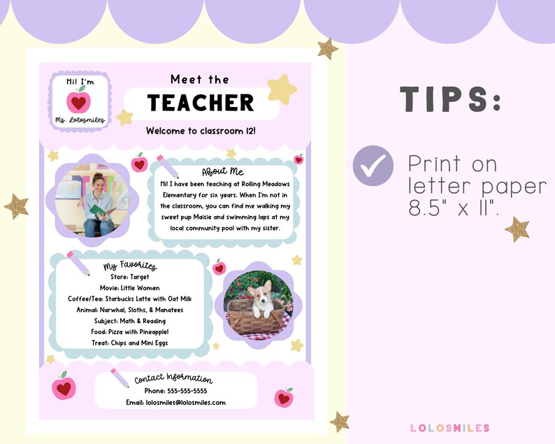 Editable Meet the Teacher Template, Pastel Classroom Decor (canva ...