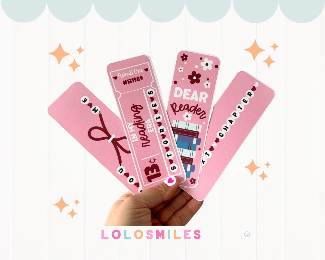 Eras Printable Bookmark, Pink Cute Bookmarks ,unique Bookmarks, Bookish ...