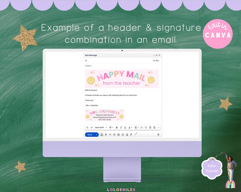 Teacher Email Signature, Email Headers, Email Template, Email ...