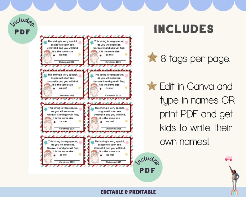 Editable Ribbon Height Ornament Gift , Student Christmas Gift to ...