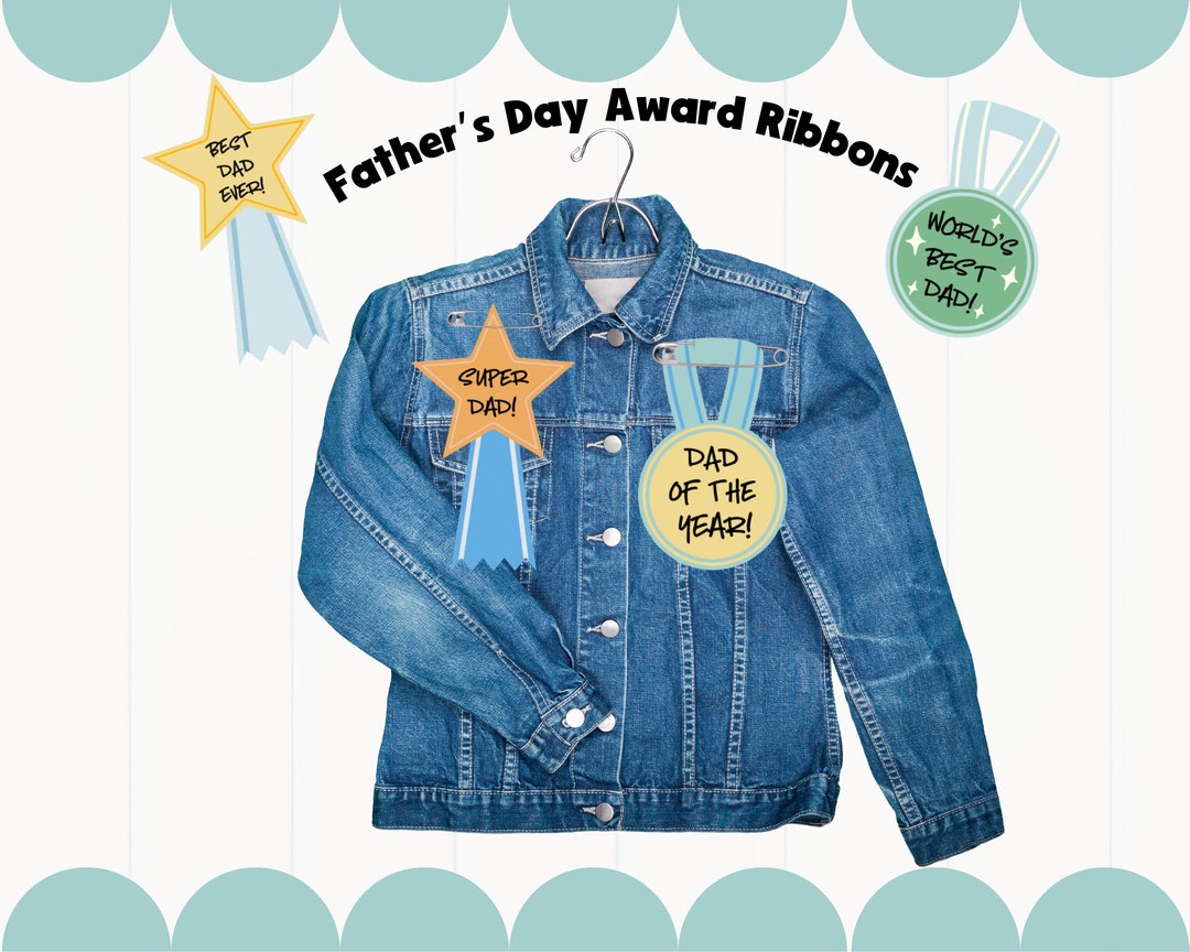 Father's Day Printable Award, Best Dad Ever Ribbon, Super Dad Memento ...