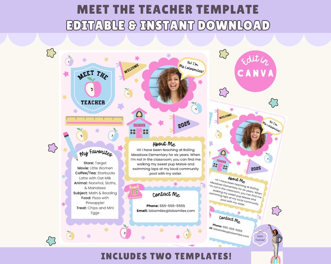 Meet the Teacher Editable Template, All About My Teacher, Pastel ...