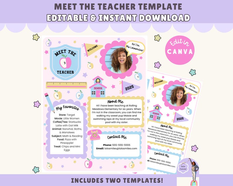 Meet the Teacher Editable Template, All About My Teacher, Pastel ...