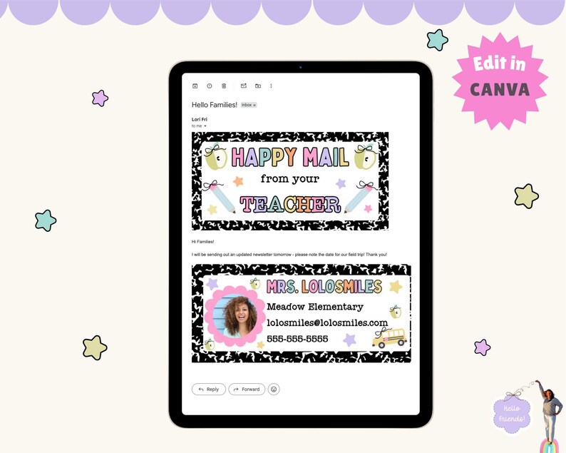 Teacher Email Signature, Composition Notebook, Email Headers, Email ...