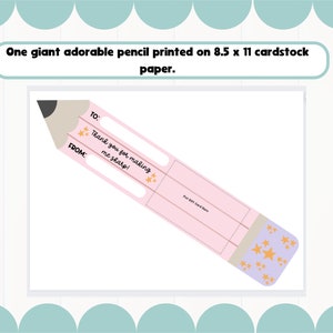 Pink Pencil Gift Card Holder for Teachers, Cute Printable Thank You ...