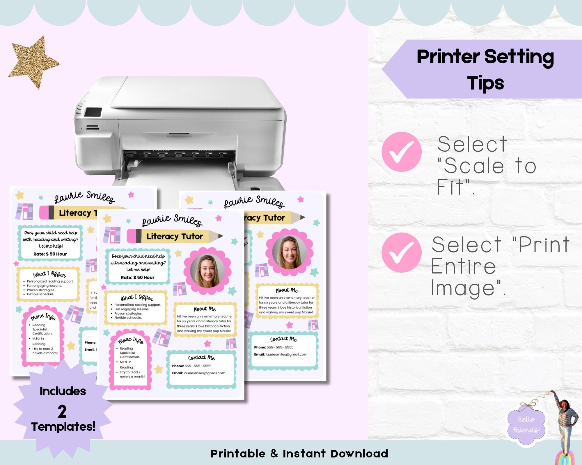 Tutor Flyer Editable, Summer Tutor Template, Meet the Tutor, Instant ...