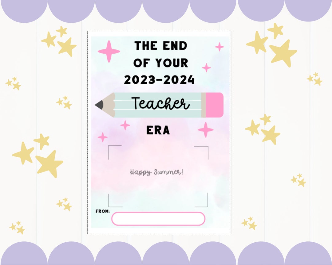 Teacher End of School Year Gift Card Holder, Swiftie Teacher Era, End ...