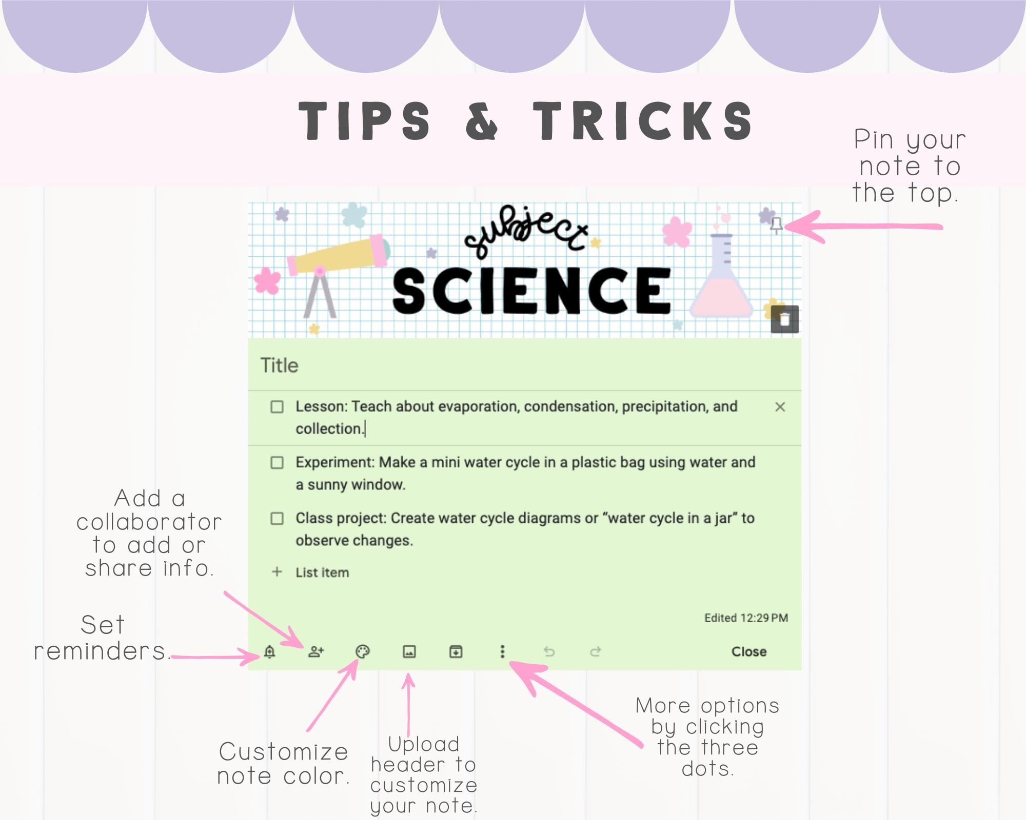 Google Keep Headers for Teachers and Educators, Digital Task Tracker ...
