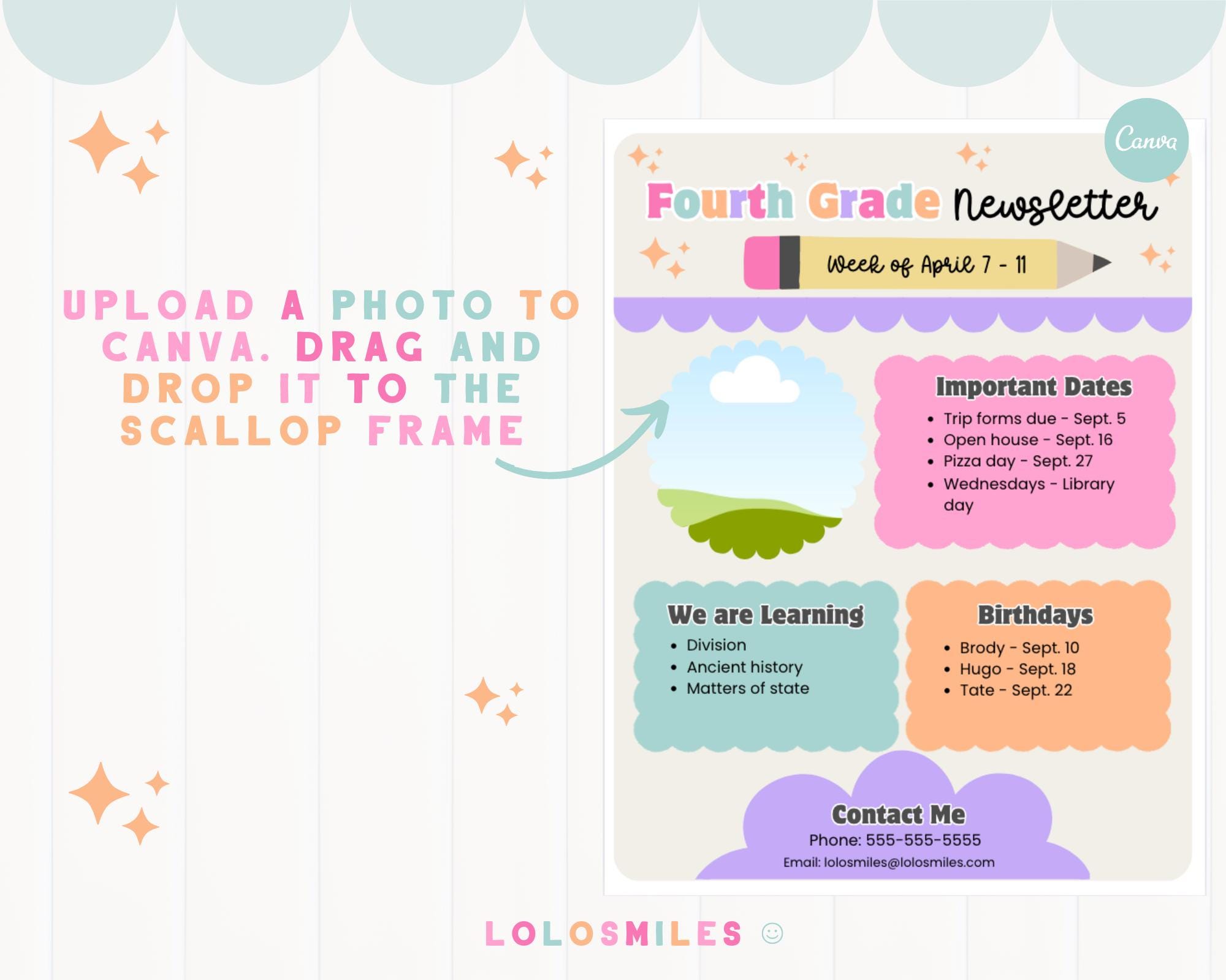 Pastel Classroom Newsletter Templates: Editable Canva Design (digital ...