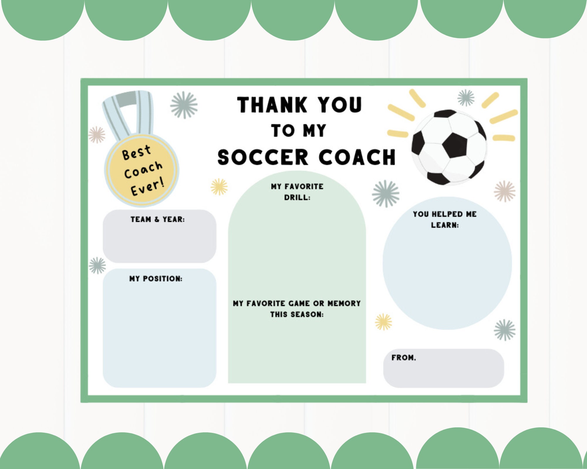 Soccer Coach Gift, Soccer Coach Thank You Card, Soccer Coach ...