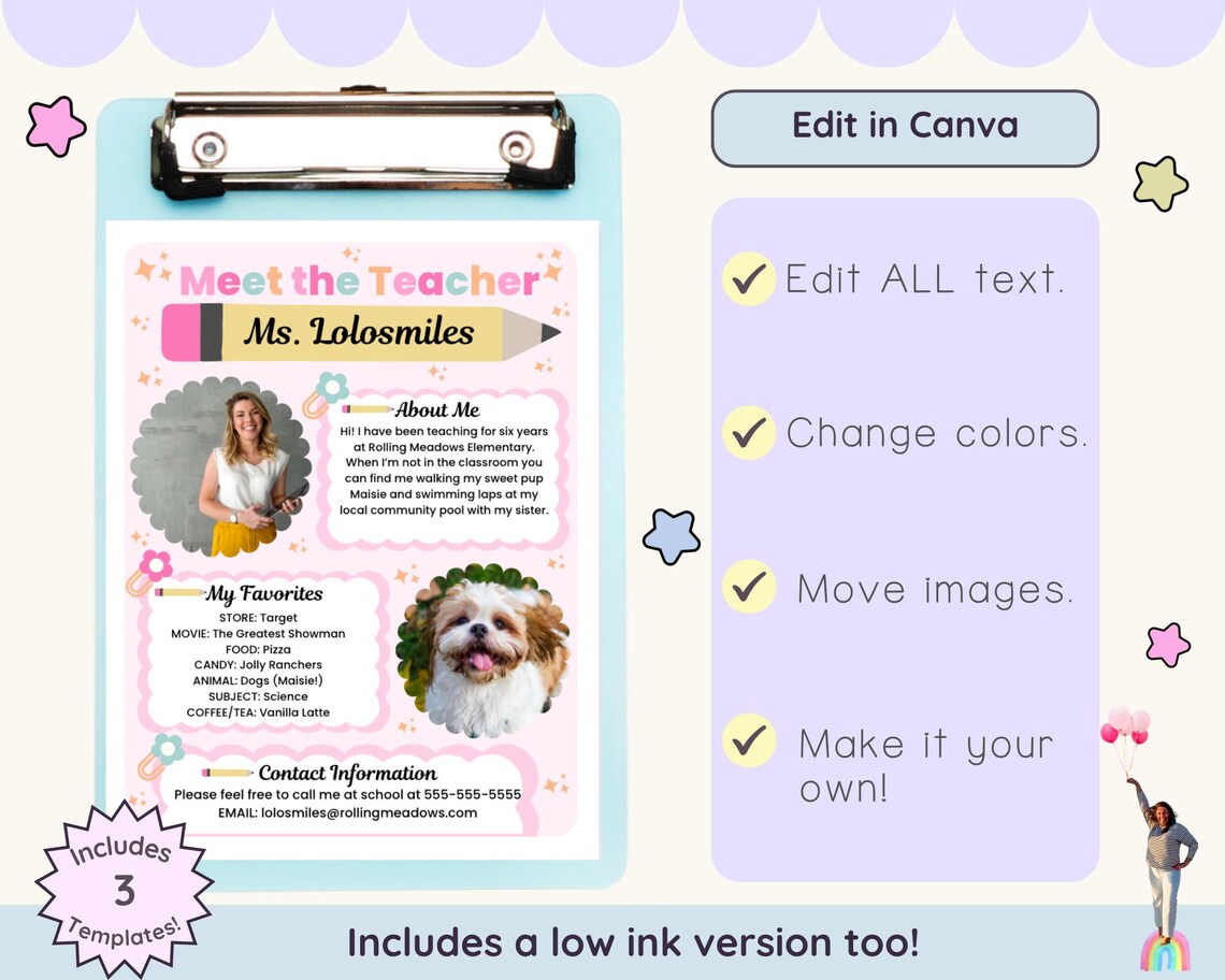 Meet the Teacher Editable Template, All About My Teacher, Pastel ...
