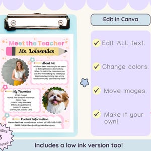 Meet the Teacher Editable Template, All About My Teacher, Pastel ...