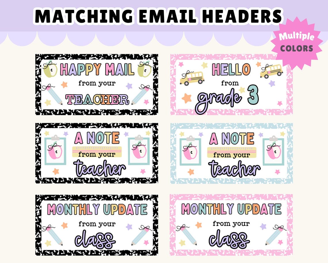 Teacher Email Signature, Composition Notebook, Email Headers, Email ...
