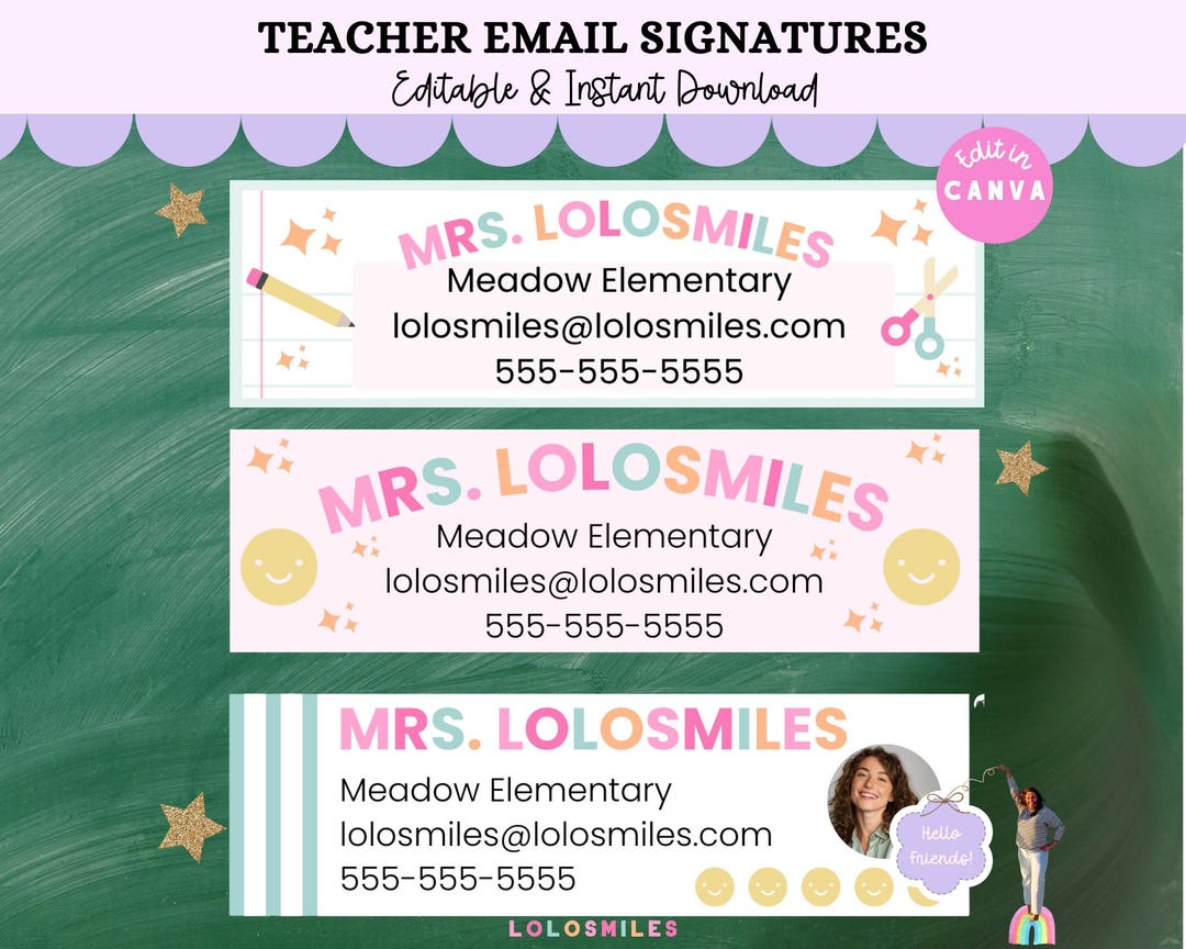 Teacher Email Signature, Email Headers, Email Template, Email ...