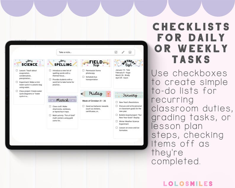 Google Keep Headers for Teachers and Educators, Digital Task Tracker ...