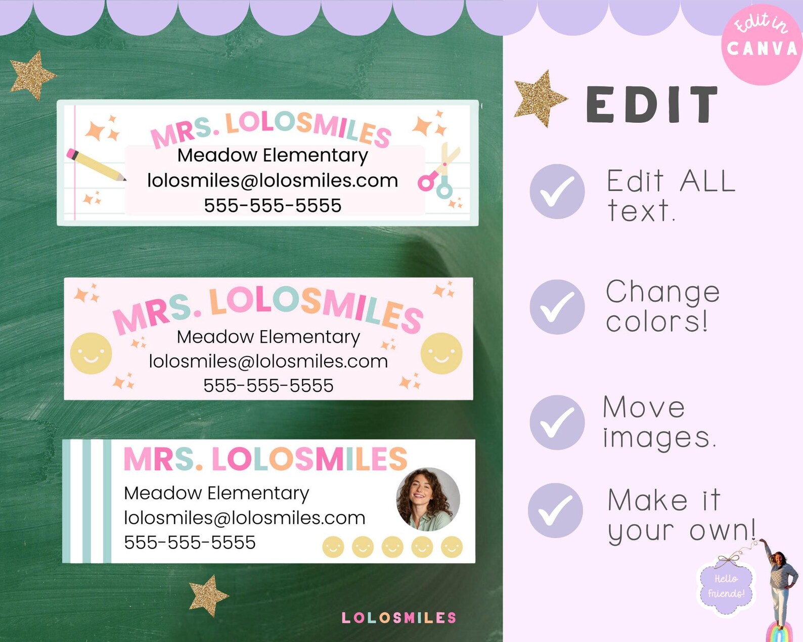 Teacher Email Signature Template, Editable School Newsletter Header ...