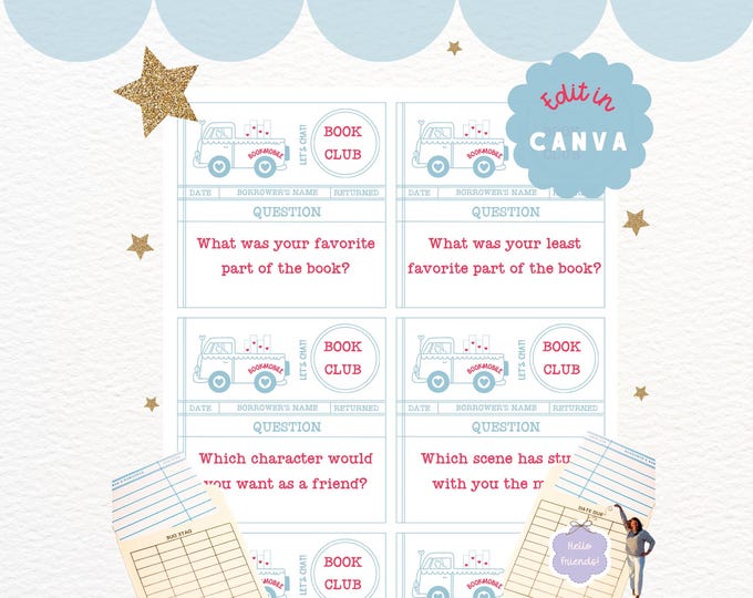 Editable Book Club Discussion Questions, Book Club Dice Game, Book Club ...