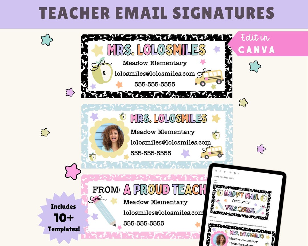 Teacher Email Signature, Composition Notebook, Email Headers, Email ...