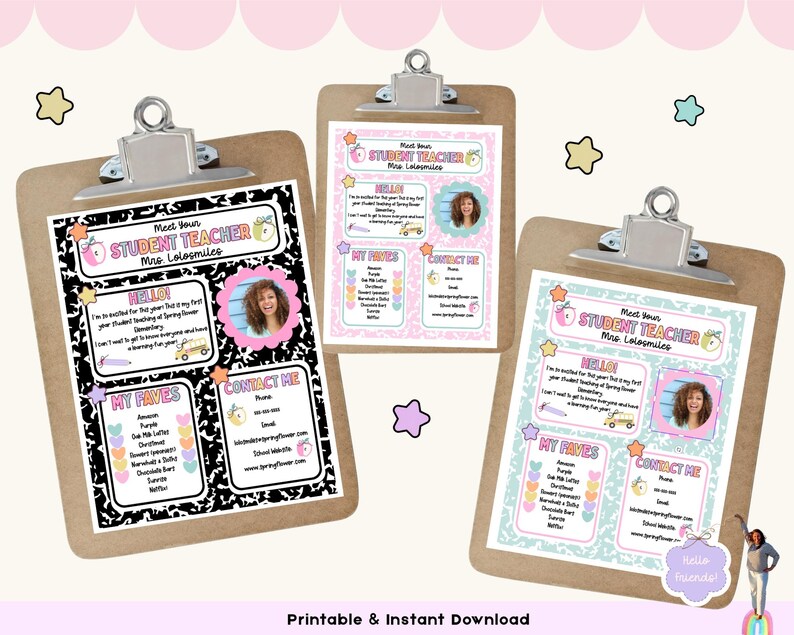 Meet the Student Teacher Template: Composition Notebook Flyer (canva ...