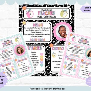 Meet the Teacher Editable Template, Composition Notebook, Back to ...