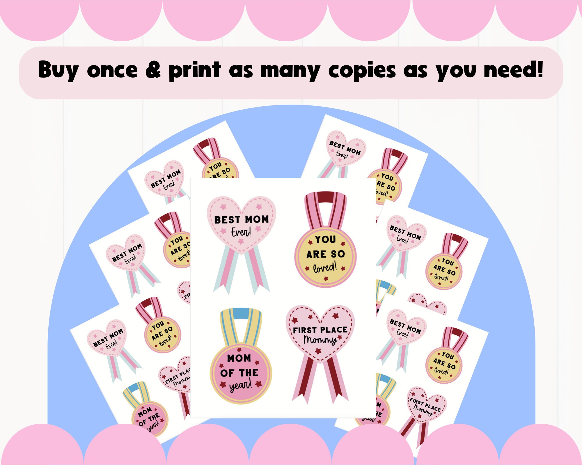 Adorable Mother's Day Printable Award Mothers Day Ribbon Cute Mother's ...