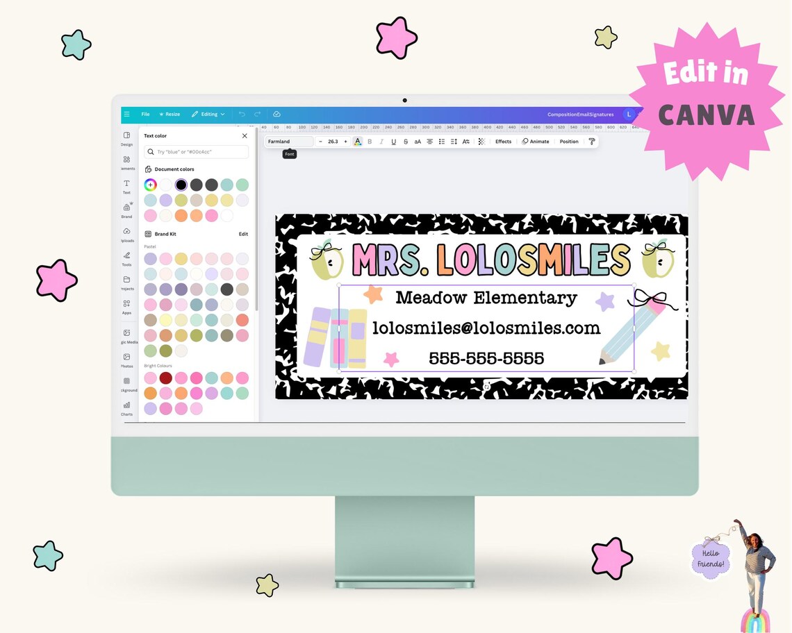 Teacher Email Signature, Composition Notebook, Email Headers, Email ...