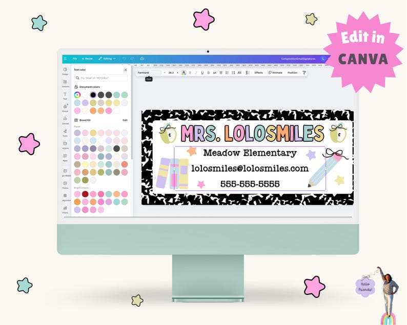 Teacher Email Signature, Composition Notebook, Email Headers, Email ...