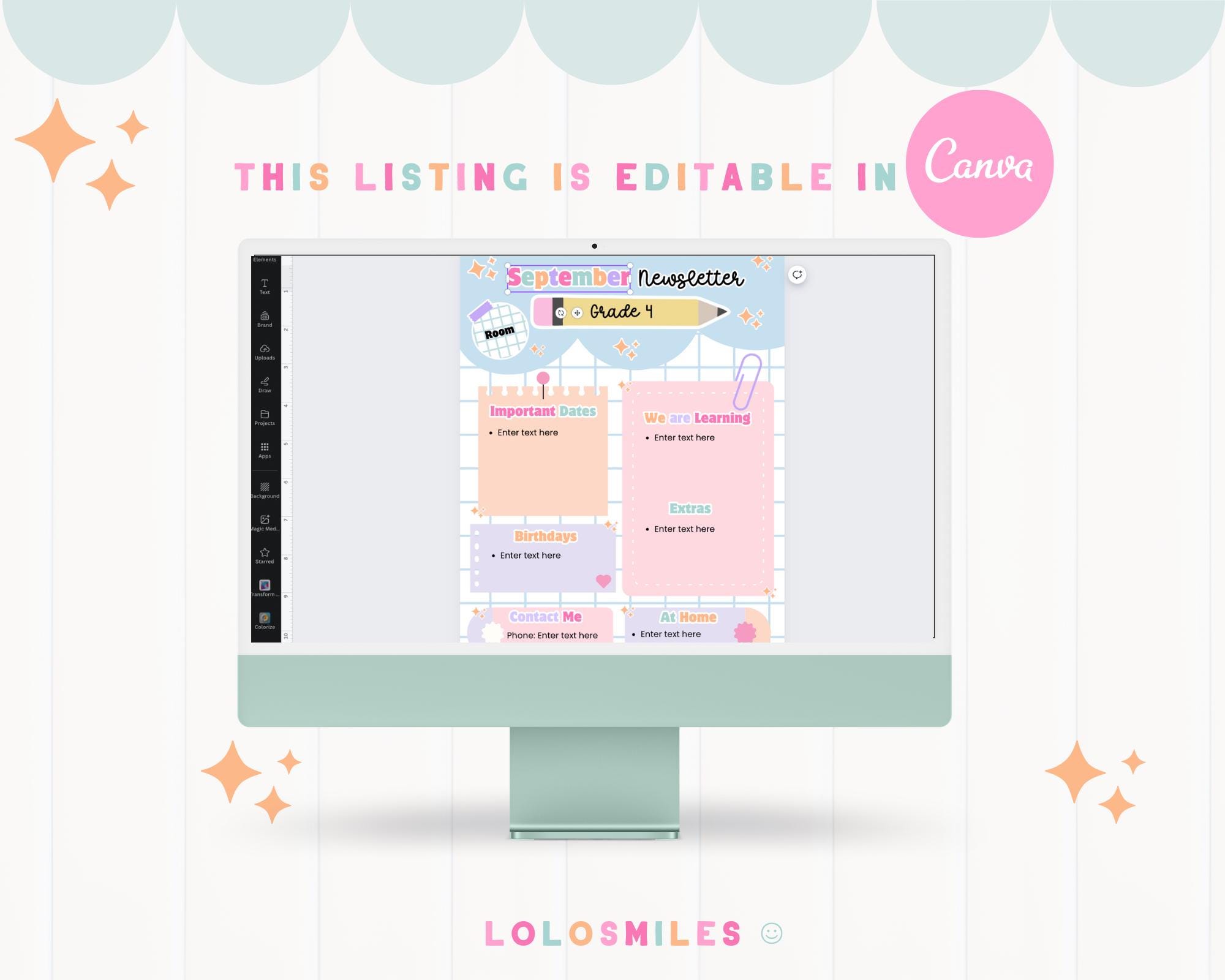 Pastel Classroom Newsletter Templates: Editable Canva Design (digital ...