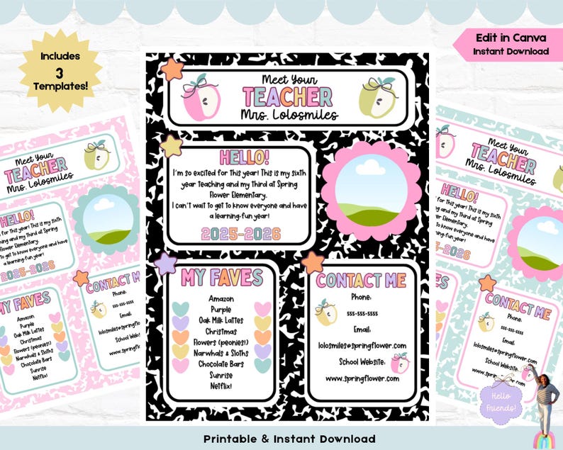 Meet the Teacher Editable Template, Composition Notebook, Back to ...