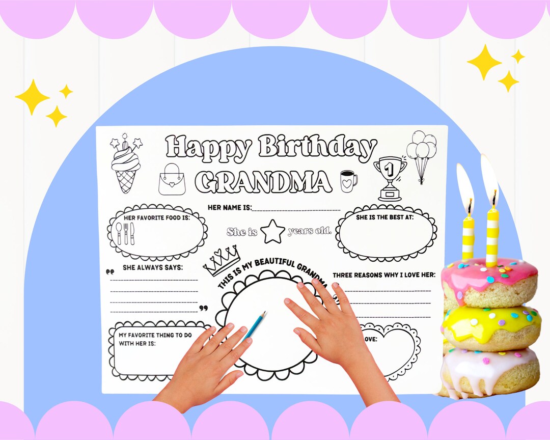 Happy Birthday Grandma Card Printable, Grandma Printable Coloring Page ...